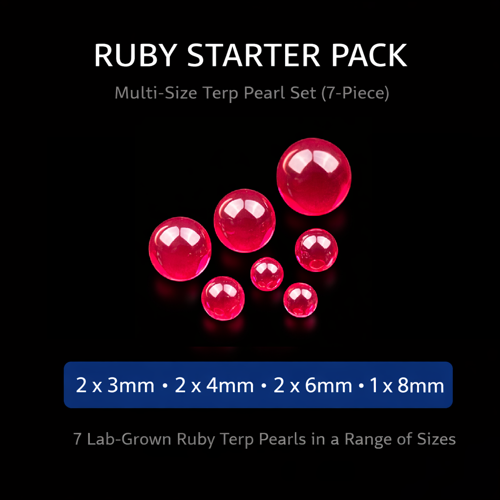 Ruby Starter Pack – Multi-Size Terp Pearl Set (7-Piece) – Gee West Glass